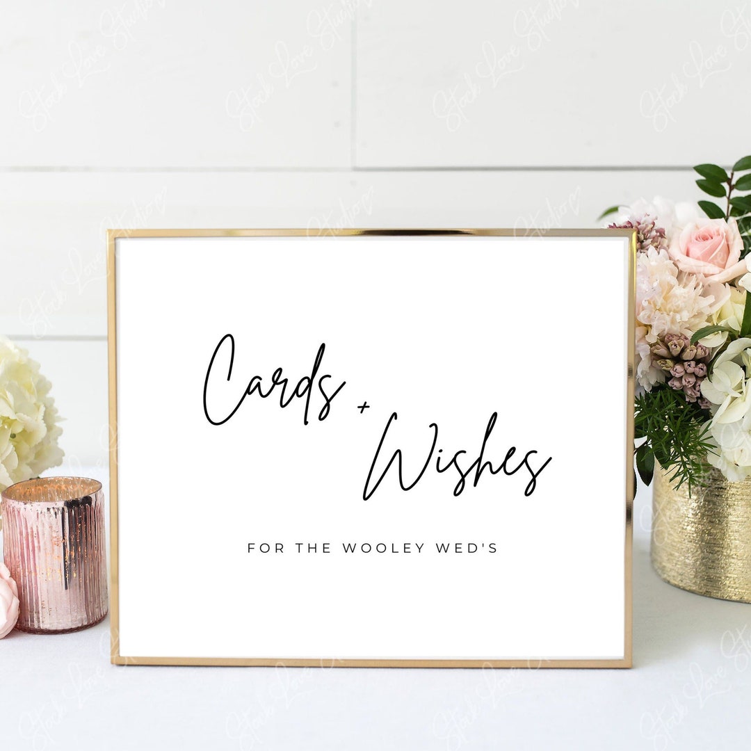 Printable Cards and Wish Wedding Sign | Editable Cards and Wishes ...