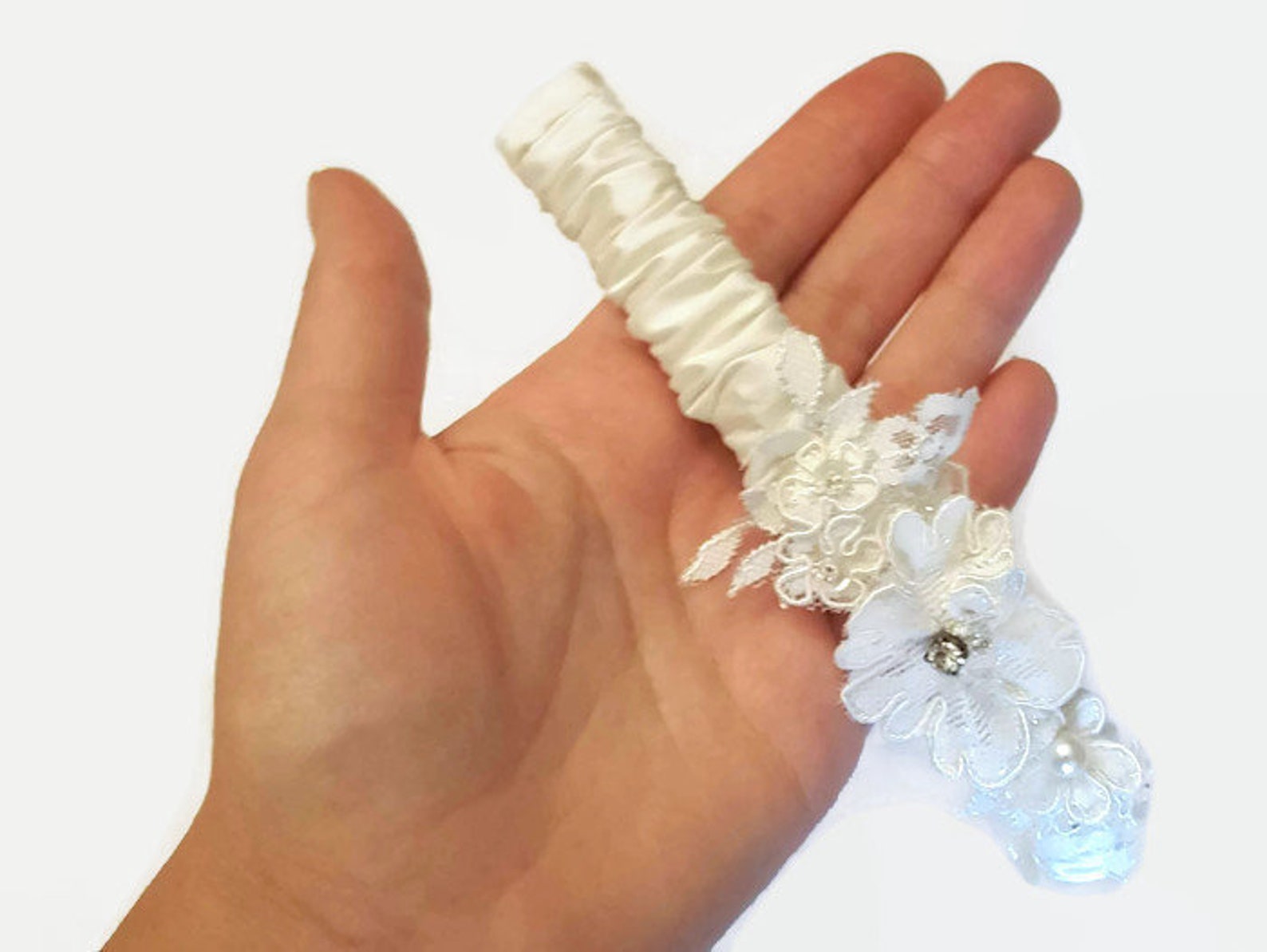 Ivory White Wedding Garter Silk Garter for Bridal Ivory Silk | Etsy