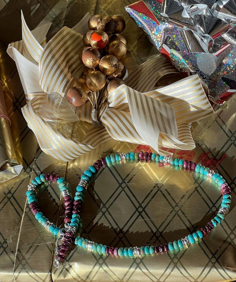 Kingman Turquoise,natural Deep Purple Spiny Oyster, Sterling Silver ...