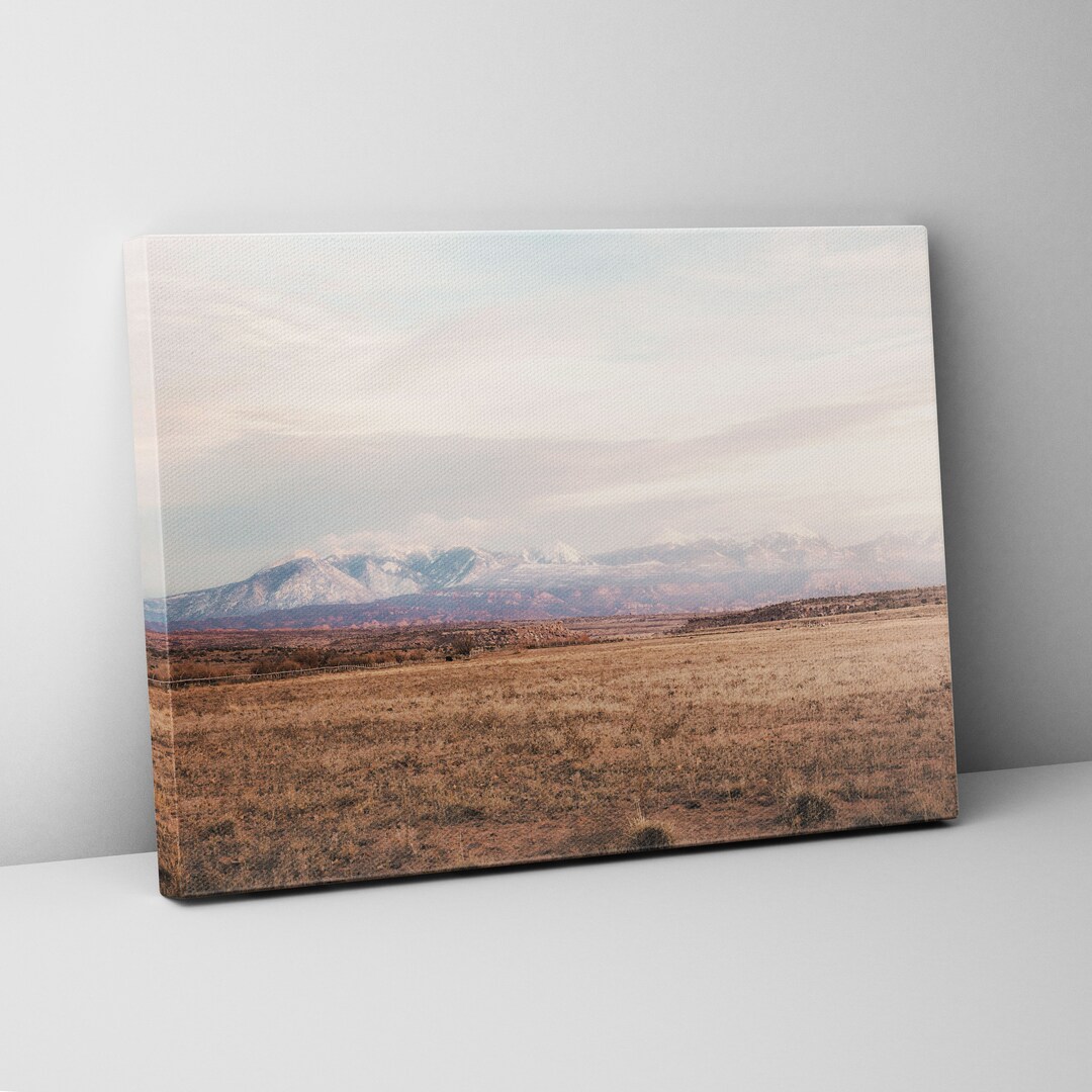 Mountain Sunset in Moab Utah Canvas Wall Art, Large Landscape Canvas ...