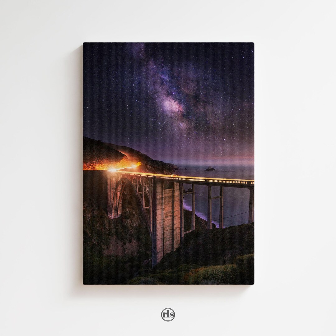 Milky Way Over Bixby Bridge Canvas Print, California Coast Wall Art ...