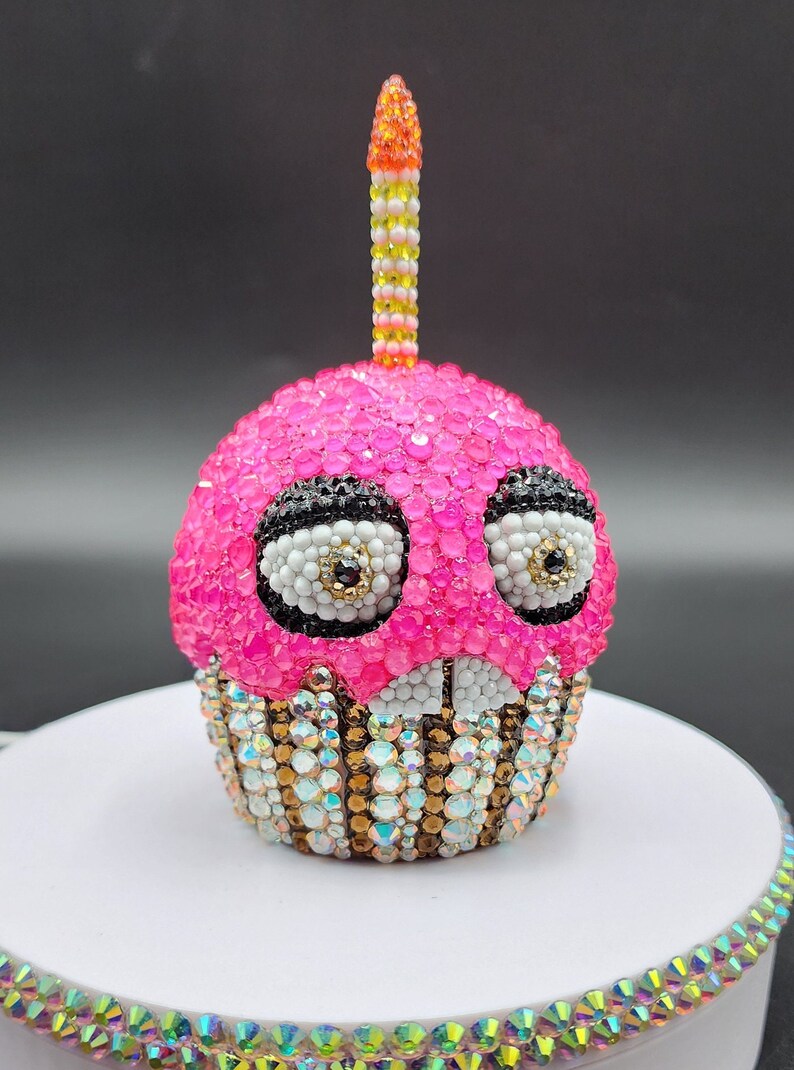 Hand Made 3D Printed BLANK White Angry Cupcake With Candle on Top, Made ...