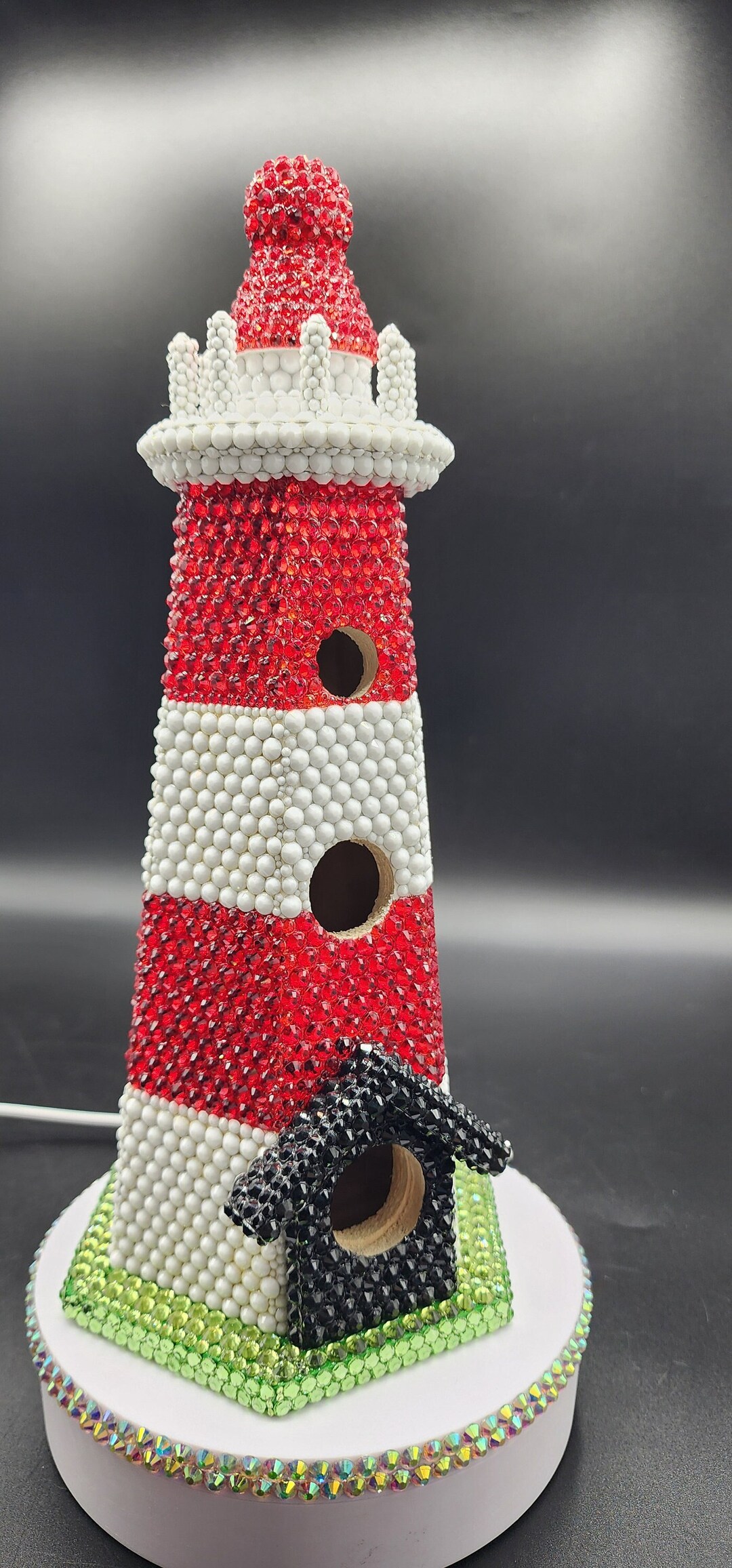 Luxury Handmade Lighthouse, Home Decor, Full Rhinestone Wooden Ocean ...