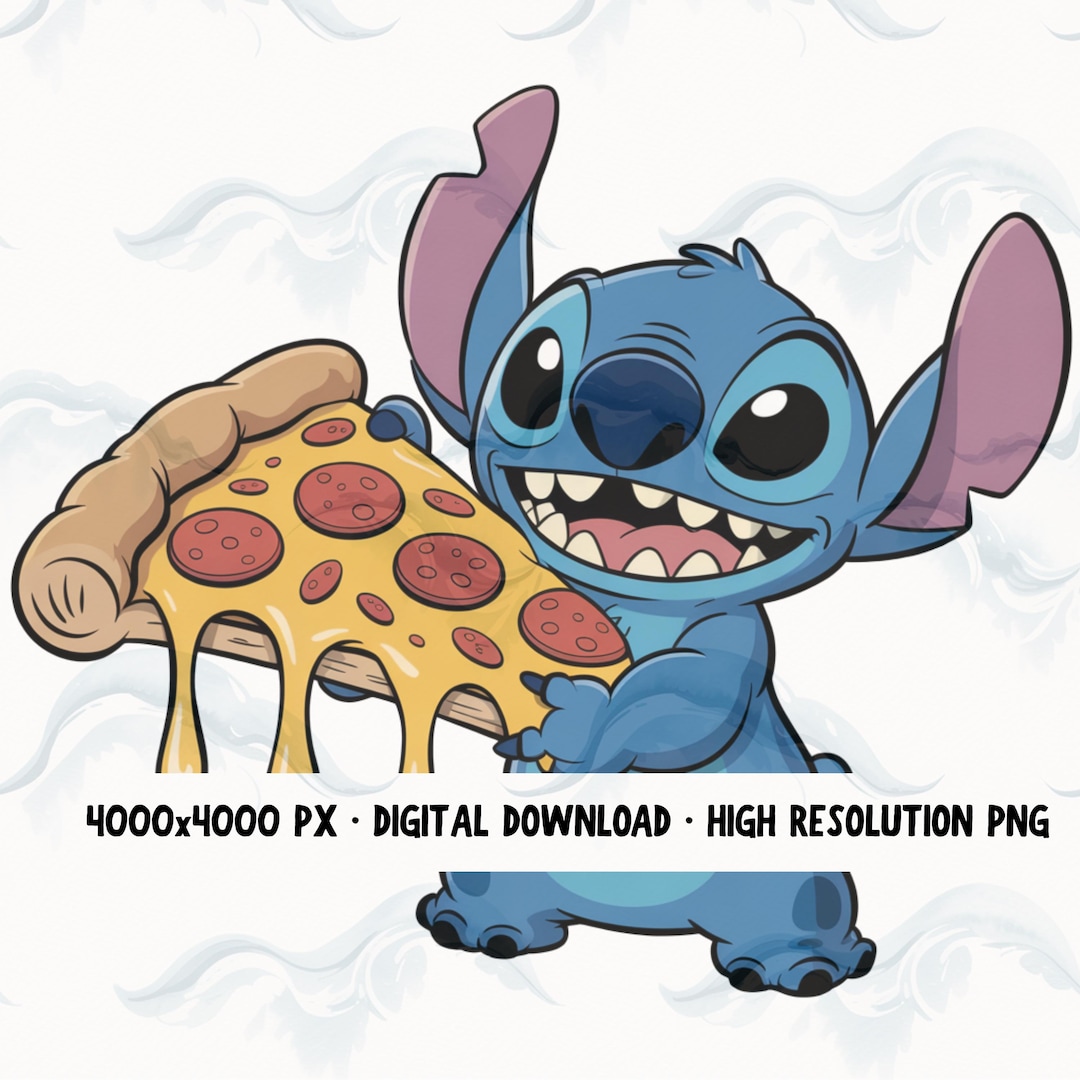 Stitch Pizza PNG • Funny Cartoon Clipart • Stitch Pepperoni Pizza ...
