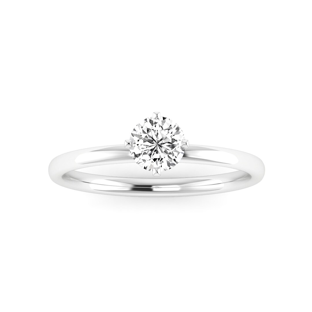 Solitaire Rings,14k Solid Gold Rings,white Diamond Simulated Rings ...