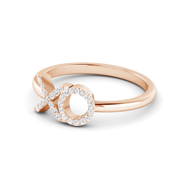 Sterling Silver XO Ring: Simulated Diamond Hug & Kiss Ring - Etsy Canada