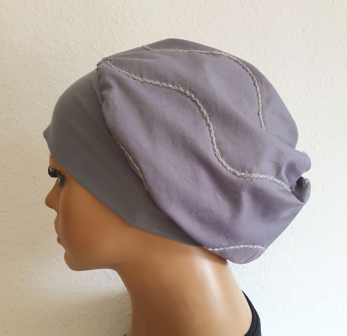 WOMEN'S LUXURY Balloon Cap Berets Grey Uni Glitter Thread 100%BW 2 ...