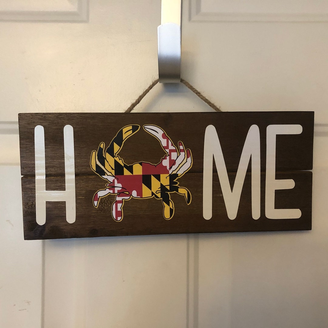 Wood Maryland Crab Home Sign. Wreath Sign Handmade Crab Sign - Etsy