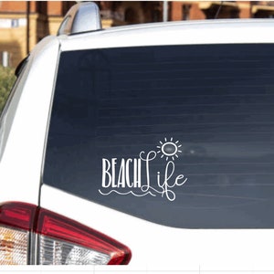 Beach Life Car Decal. Window Decal Beach Decal Summer Decal Computer ...