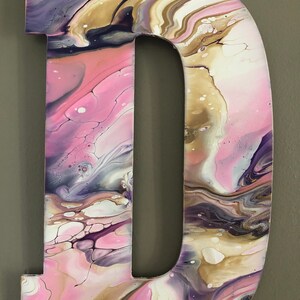 Paint Pour Letters | Initial Letter Wall Decor | Art | Custom 13 Inch ...