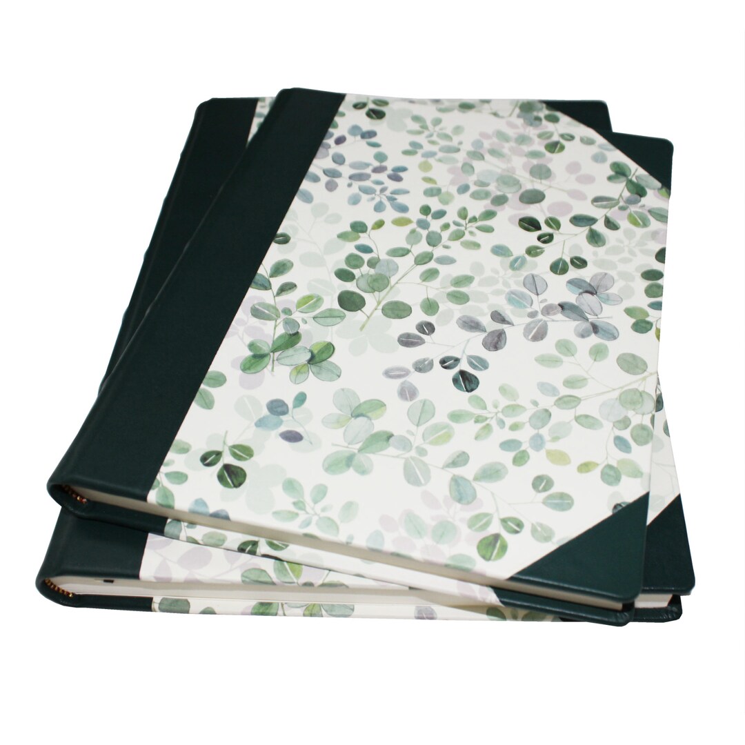 Eucalyptus Guest Book Set in a Designer Protective Slipcase Spine and ...