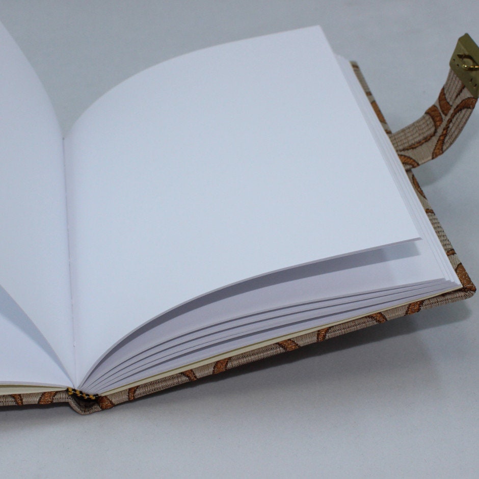 Diary With Lock ROMA With Brown Fabric Cover - Etsy