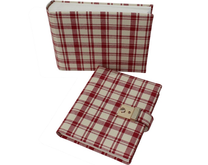Anne Frank Set: Diary and Mini Photo Album in a Red and Beige Checkered ...