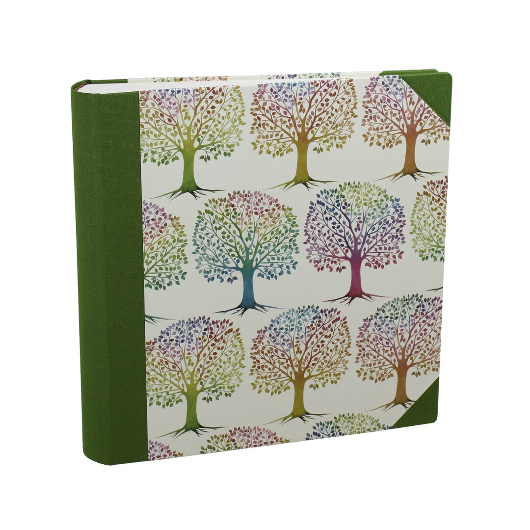 Photo Album Tree of Life in Green Bookbinding Linen - Etsy