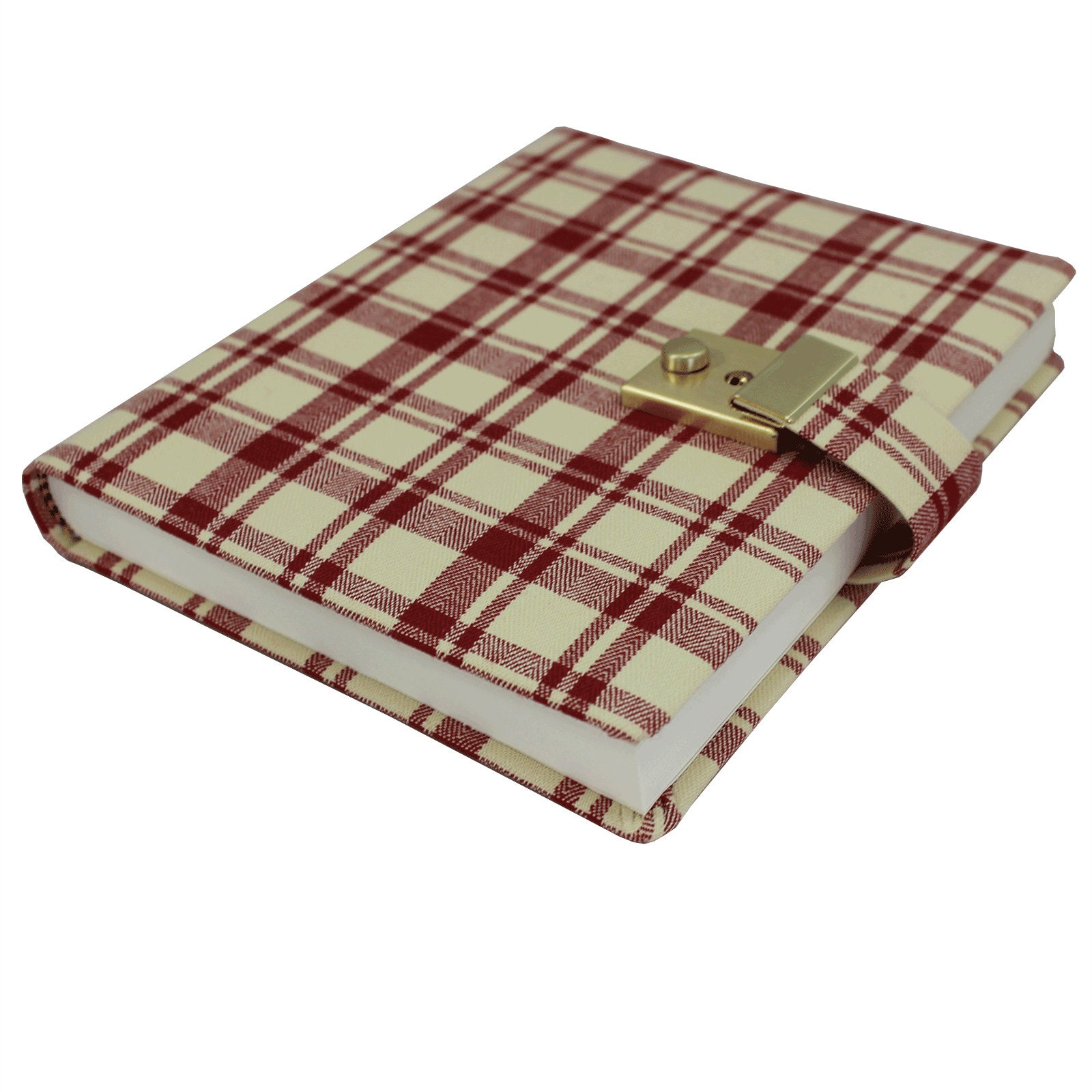 Anne Frank Set: Diary and Mini Photo Album in Red and Beige Checked ...