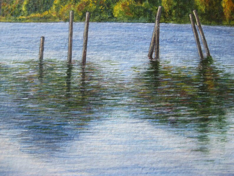 Original Watercolour Painting Unframed Autumn Trees Catbells Lake ...