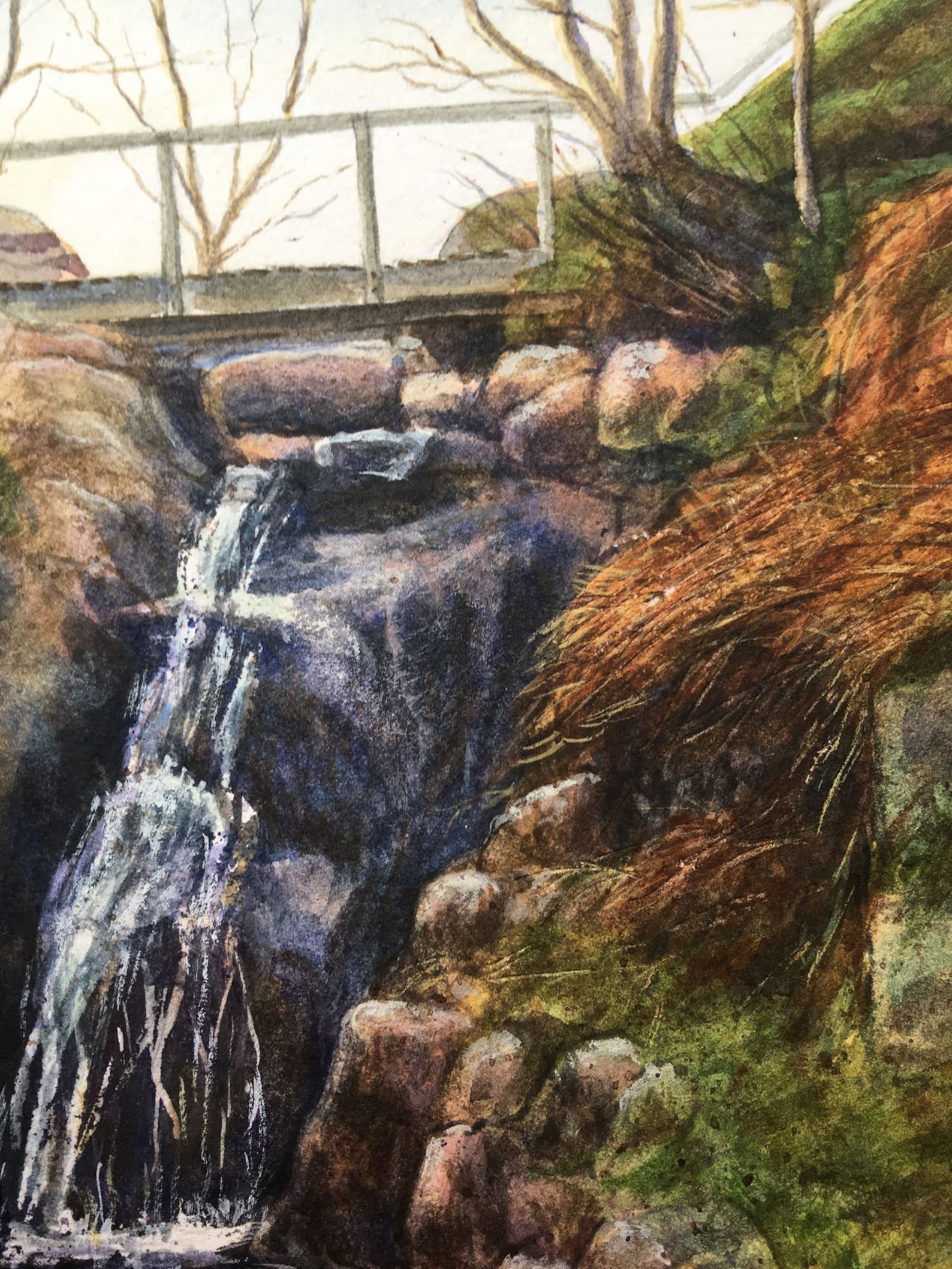 Original Watercolour Painting Lakeland Bridge Unframed Landscape ...