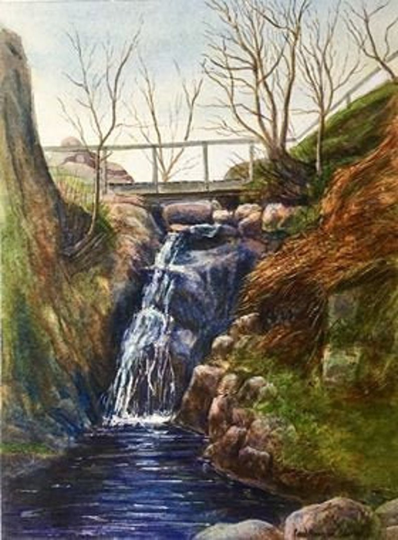 Original Watercolour Painting Lakeland Bridge Unframed Landscape ...