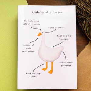 Funny Annotated Goose Greeting Card, Small Untitled Goose Game Funny ...
