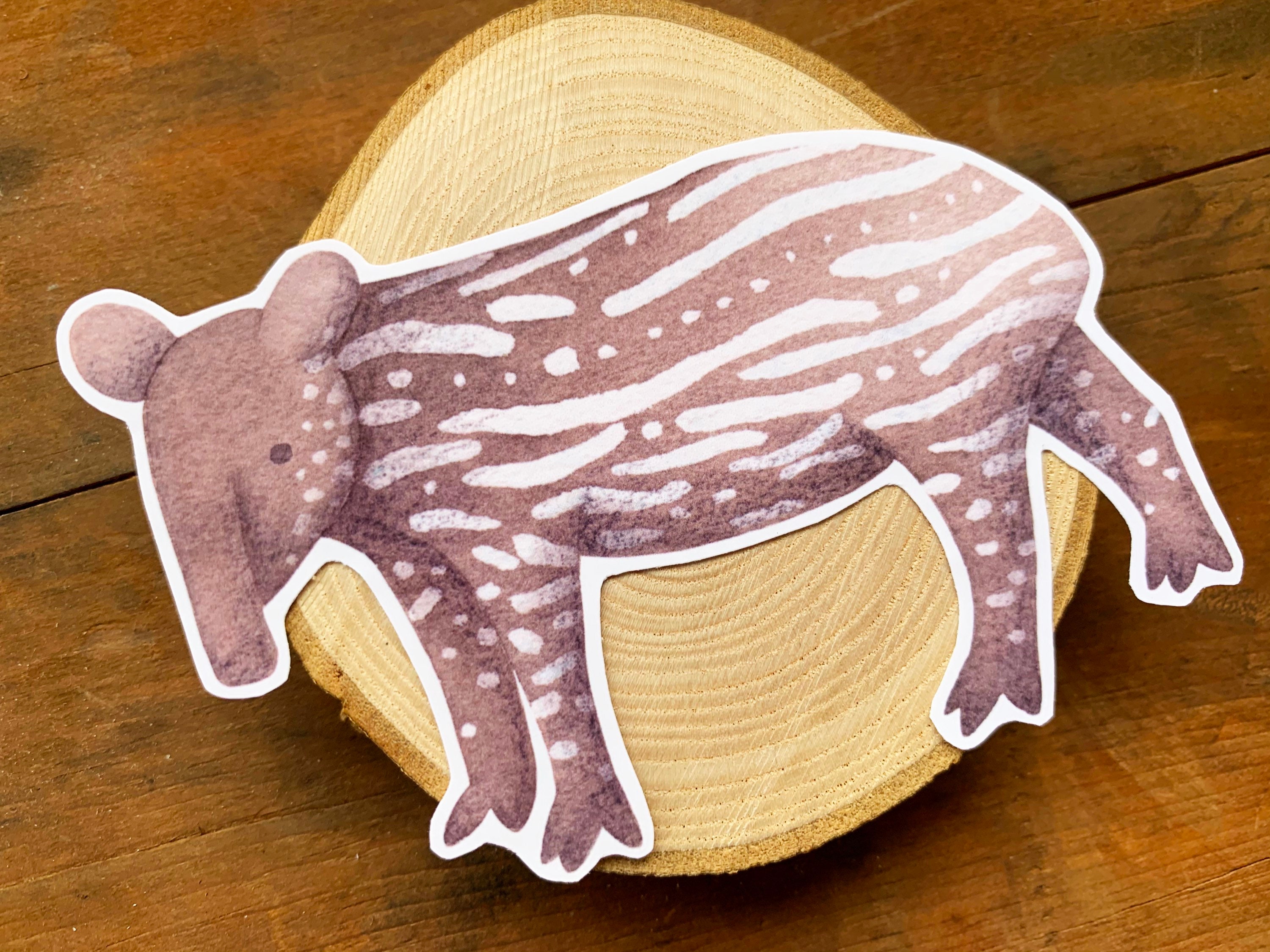 Baby Tapir Gloss Sticker Cute Animal Stationary Watercolour - Etsy