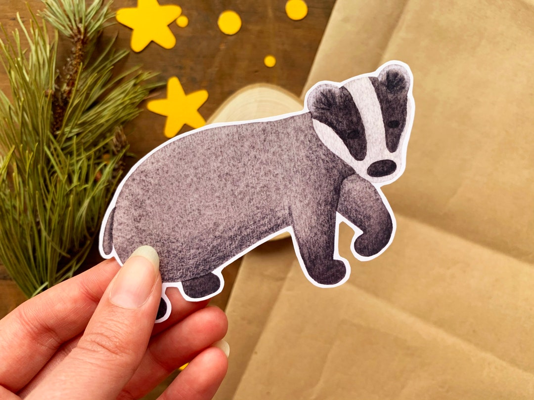 Cute Badger Vinyl Sticker, Forest Animal Laptop Sticker, Cute Animal ...