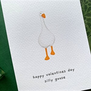 Happy Valentine's Day Silly Goose Card, Small Cute Goose Card for ...