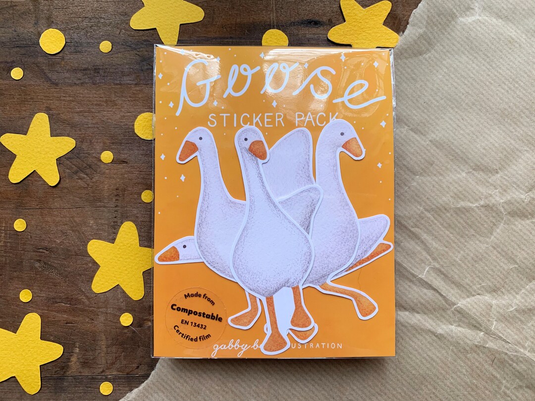 Cute Geese Sticker Pack, Handmade Farm Animal Laptop Stickers, Bird ...