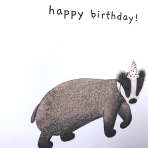 Personalised Badger Birthday Card, Wild British Animal Greetings Card ...