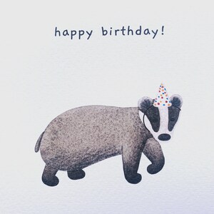 Personalised Badger Birthday Card, Wild British Animal Greetings Card ...