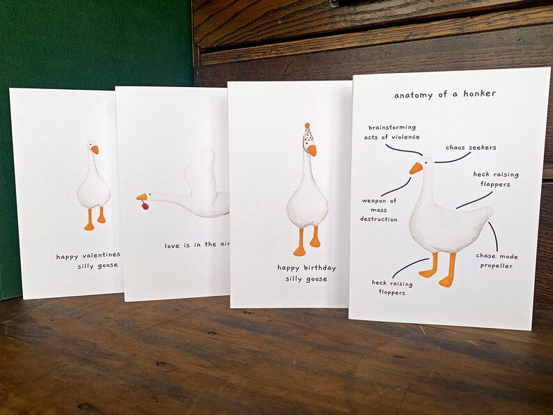 Funny Goose Anatomy Greeting Card: Silly Animal Card - Etsy