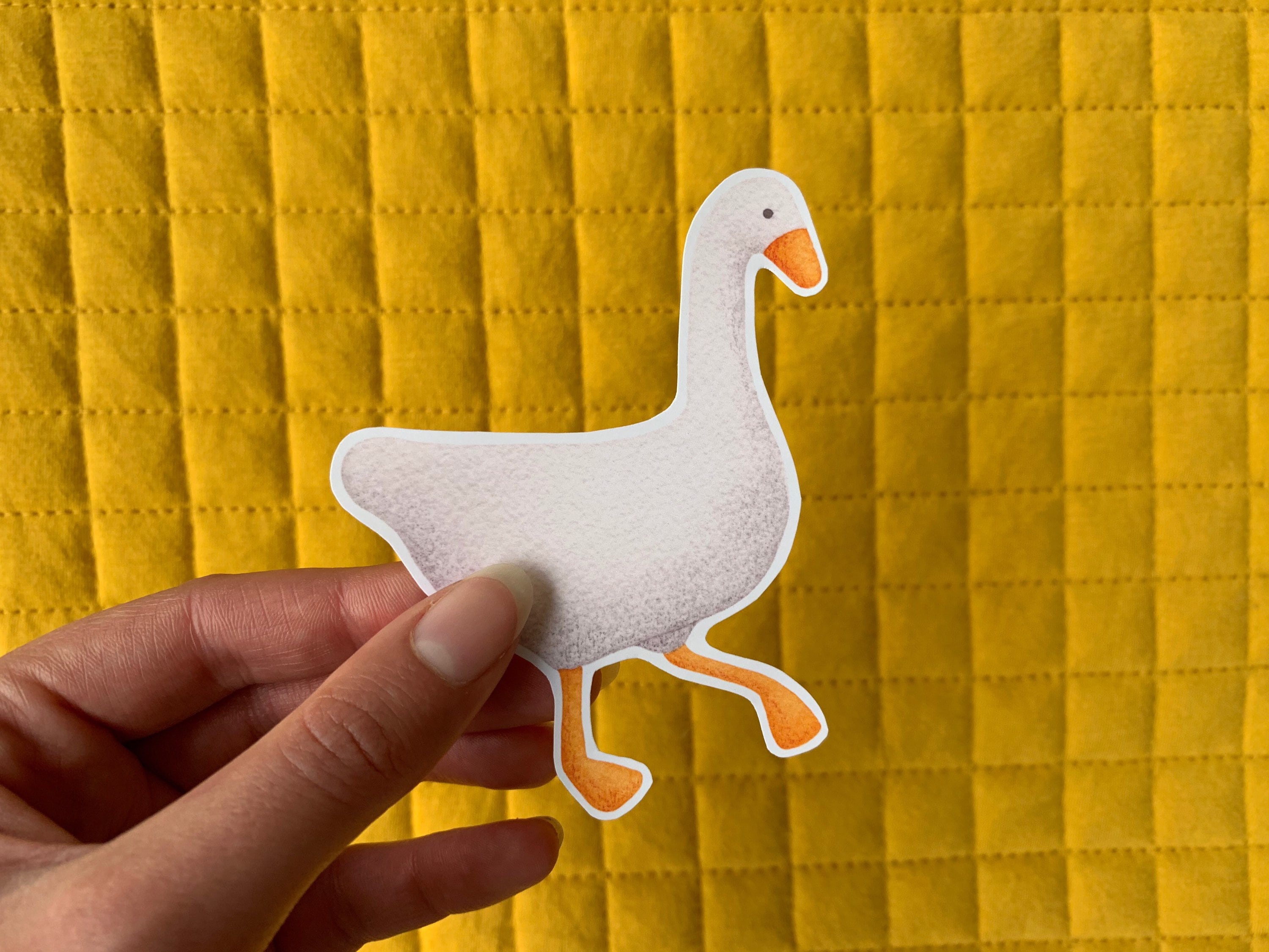 Cute Goose Vinyl Sticker Untitled Goose Game Gloss Laptop | Etsy