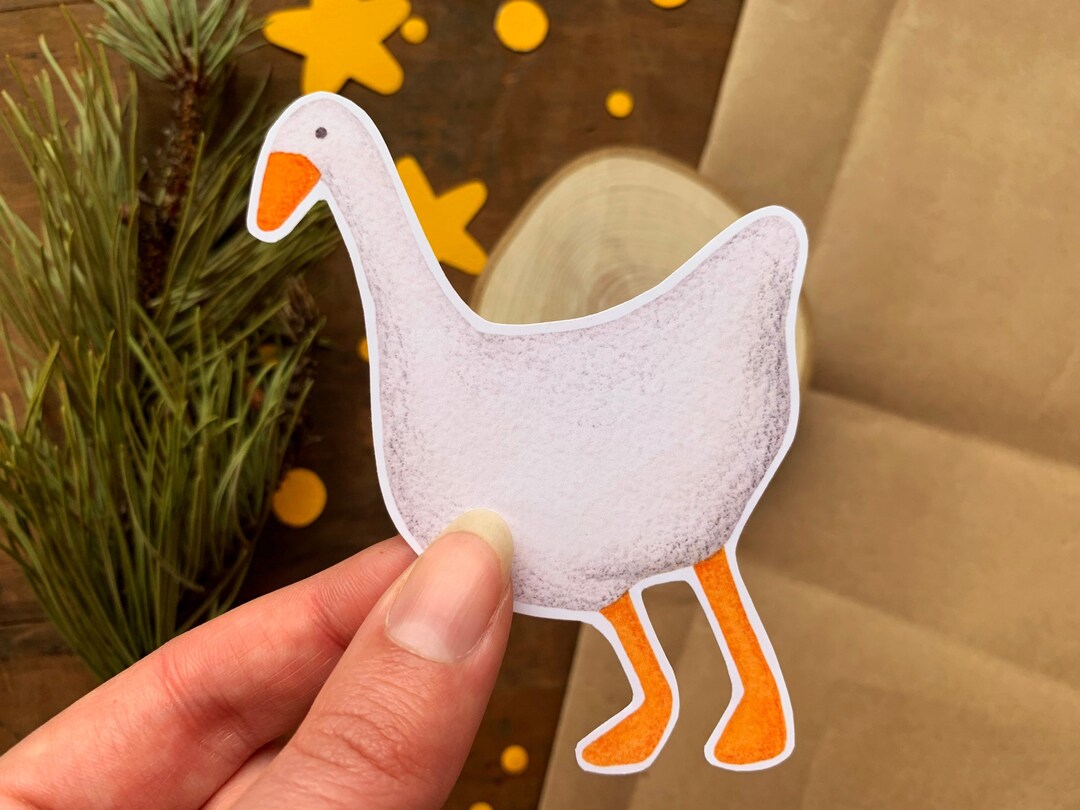 Goose Gloss Sticker for Stationary, Cute Animal Watercolour Illustrated ...