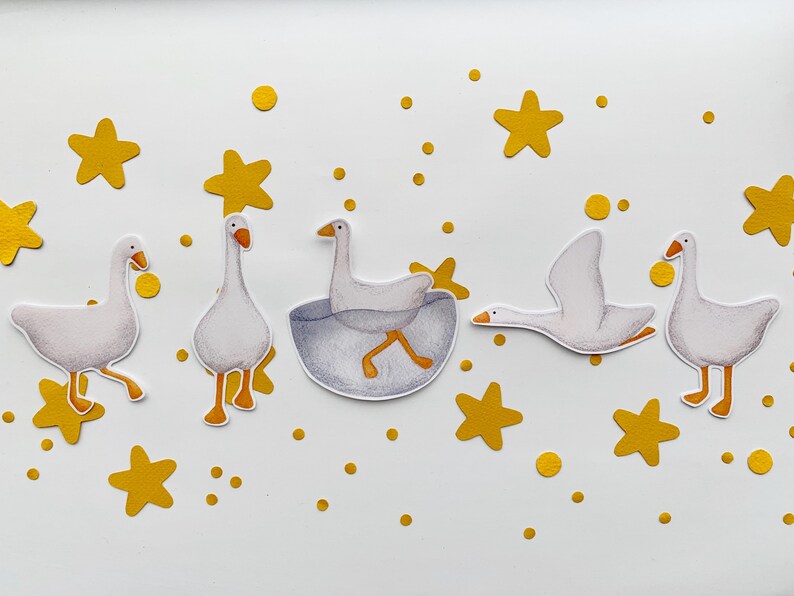 Cute Geese Sticker Pack Handmade Farm Animal Laptop Stickers | Etsy