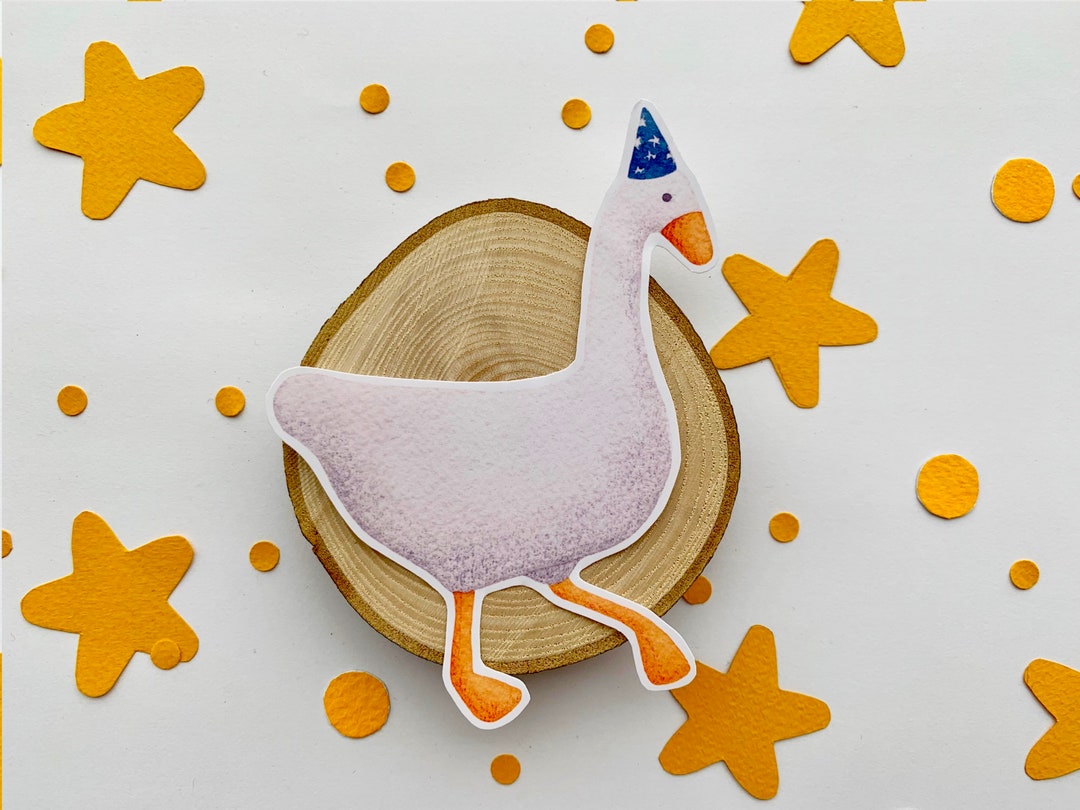 Wizard Goose Gloss Sticker, Watercolour Animal Decal - Etsy