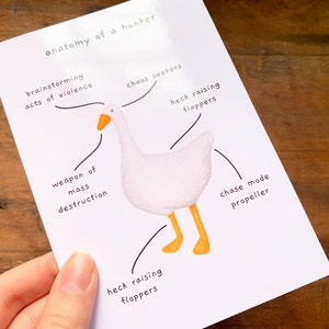 Funny Annotated Goose Greeting Card, Small Untitled Goose Game Funny ...