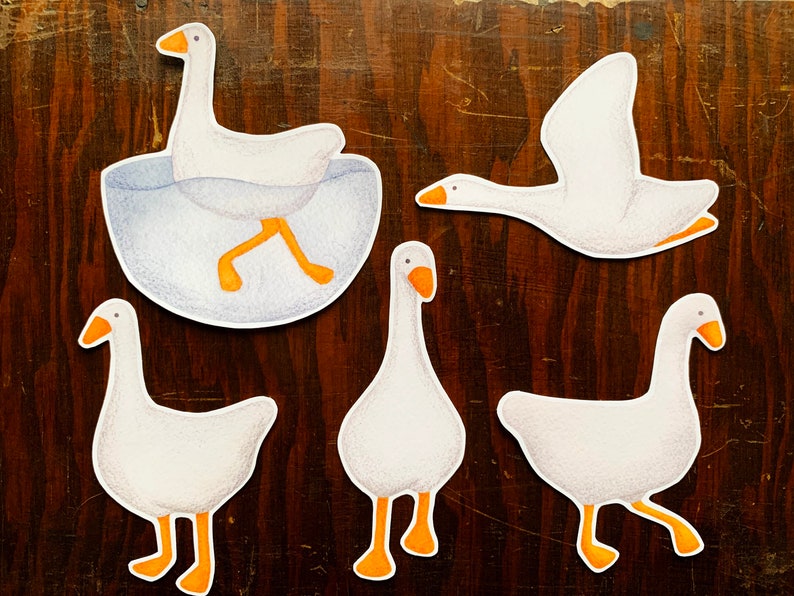 Cute Geese Sticker Pack Handmade Farm Animal Laptop Stickers | Etsy