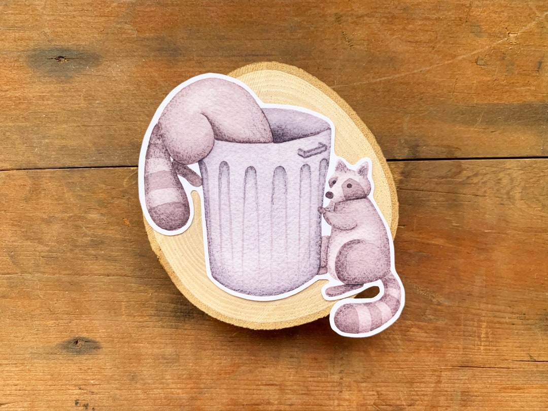 Pair of Raccoons Laptop Sticker, Cute Forest Animal Decal, Cute Raccoon ...
