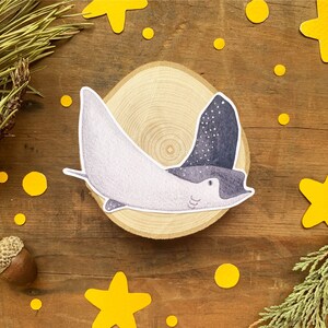 Ray Vinyl Sticker, Spotted Eagle Ray Stationery, Ocean Creature Lovers ...