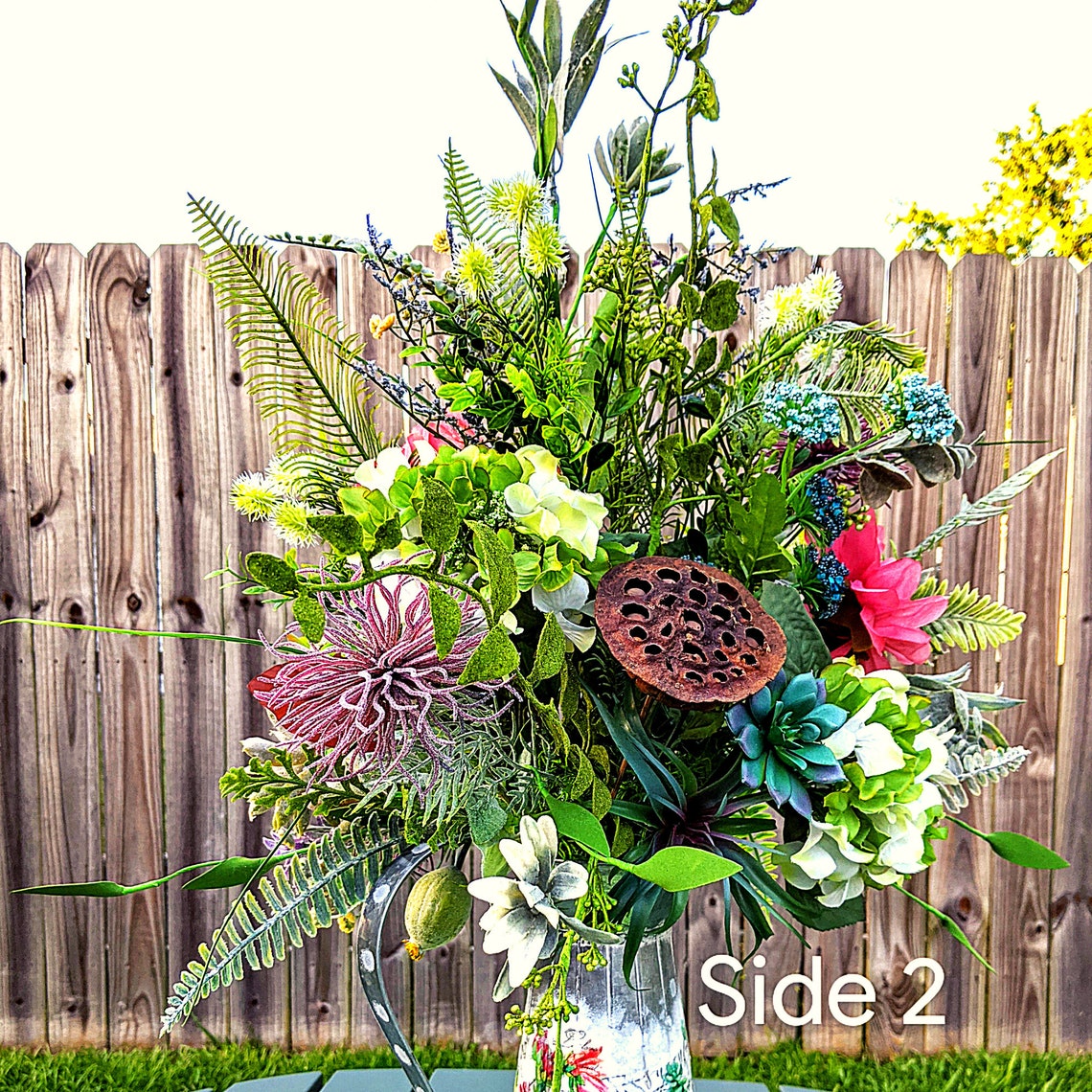 Farmhouse Pitcher Centerpiececountry Cacti Floral - Etsy