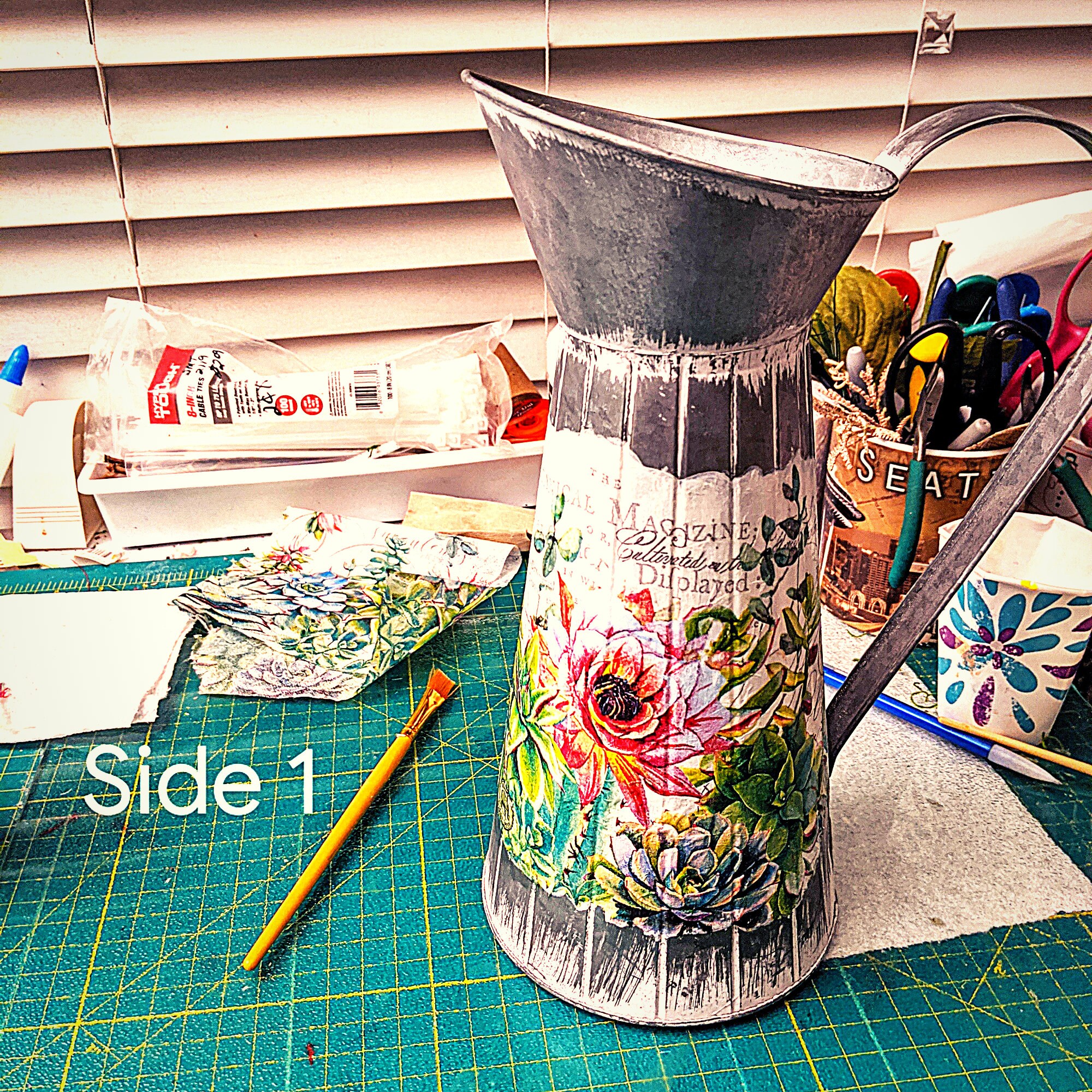 Farmhouse Pitcher Centerpiececountry Cacti Floral - Etsy