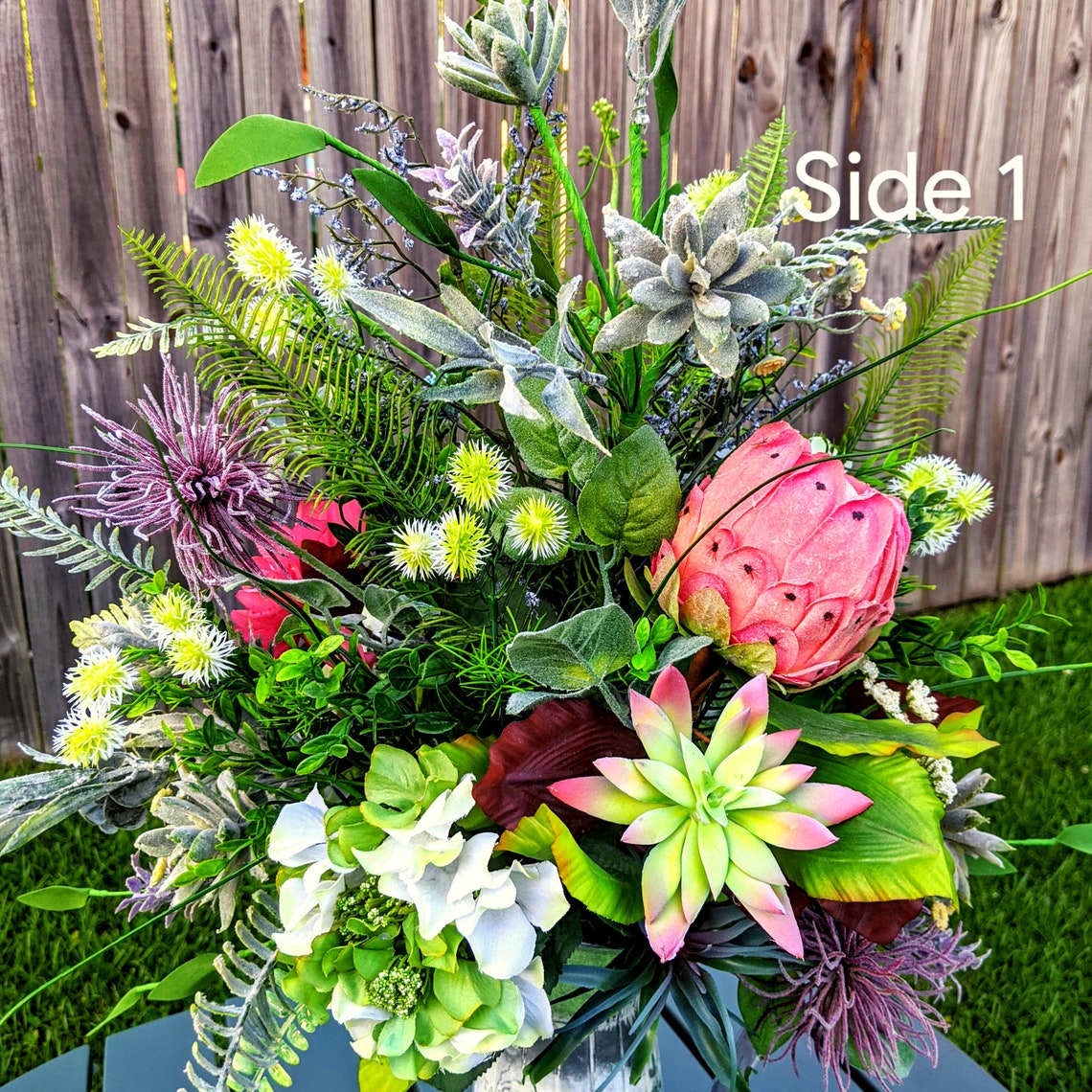 Farmhouse Pitcher Centerpiececountry Cacti Floral - Etsy