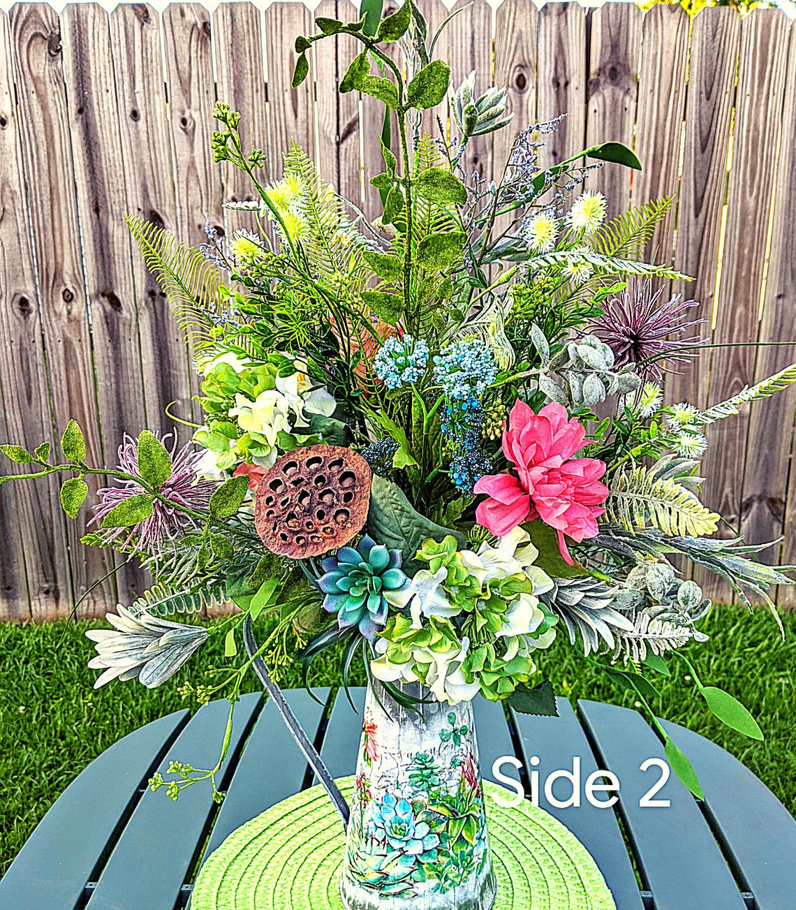 Farmhouse Pitcher Centerpiececountry Cacti Floral - Etsy