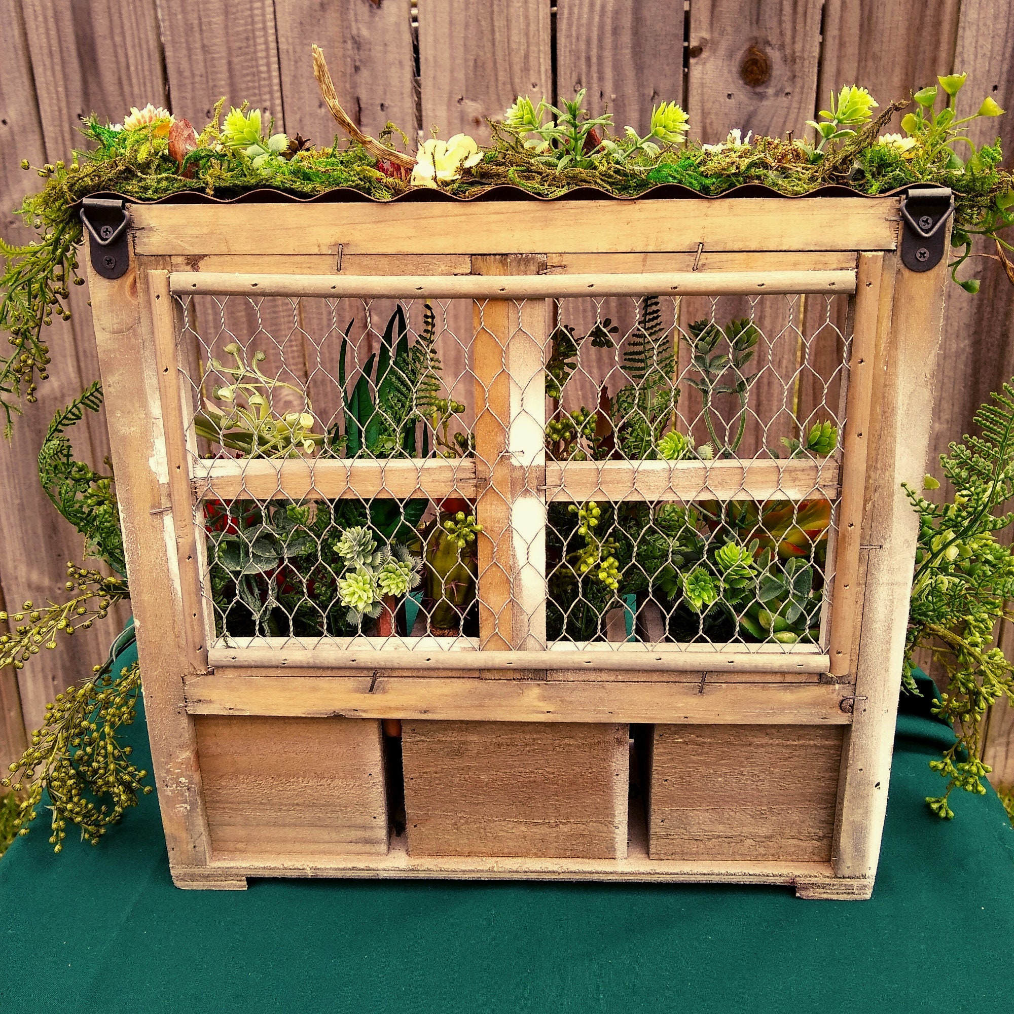 Planter With Artificial Cacti. Faux Succulent Table Planter. - Etsy