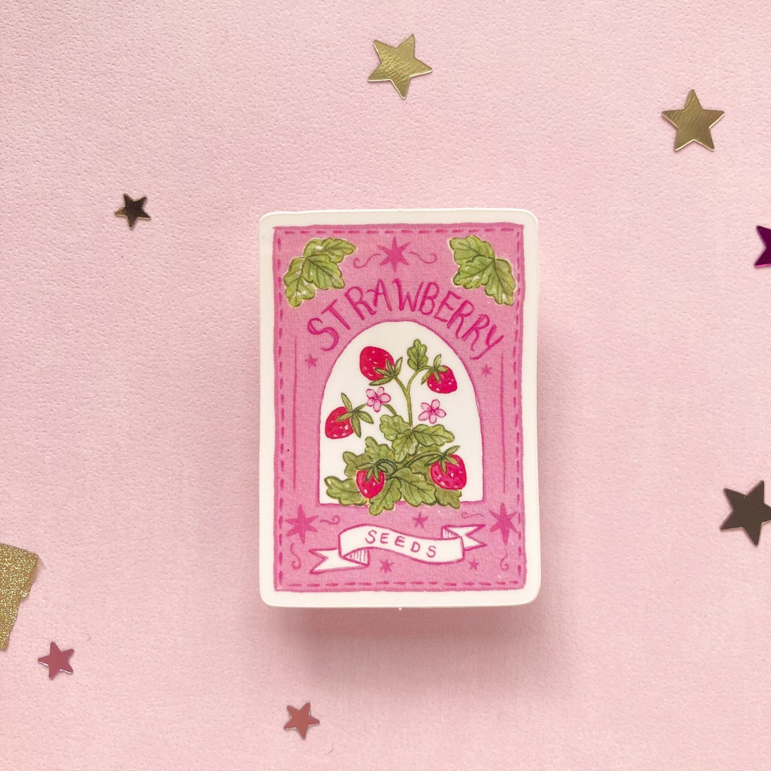 Strawberry Seed Packet Die Cut Vinyl Sticker Bullet Journal - Etsy