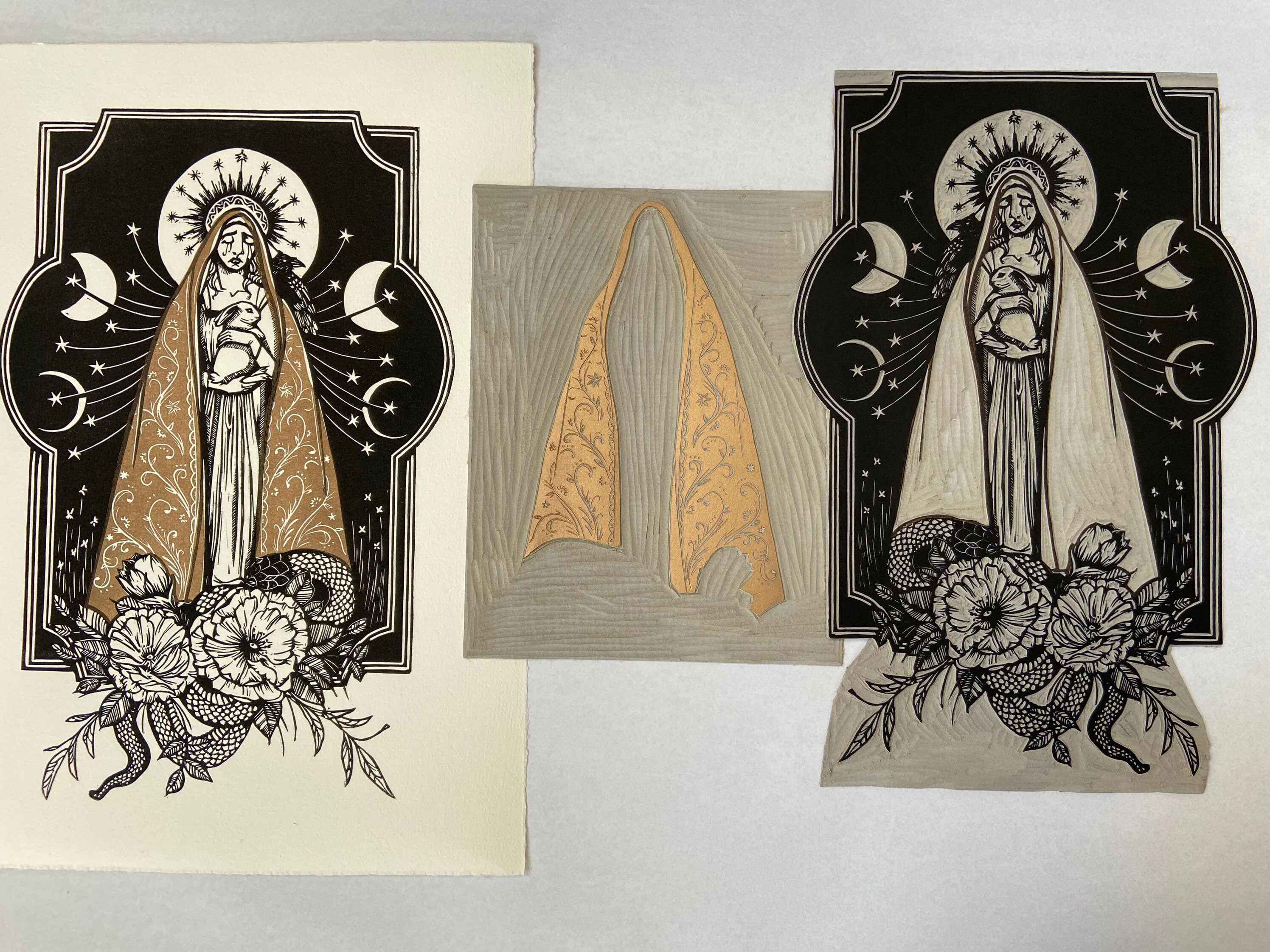 Mother - Limited Linoleum Edition Linocut Block Handprinted on ...