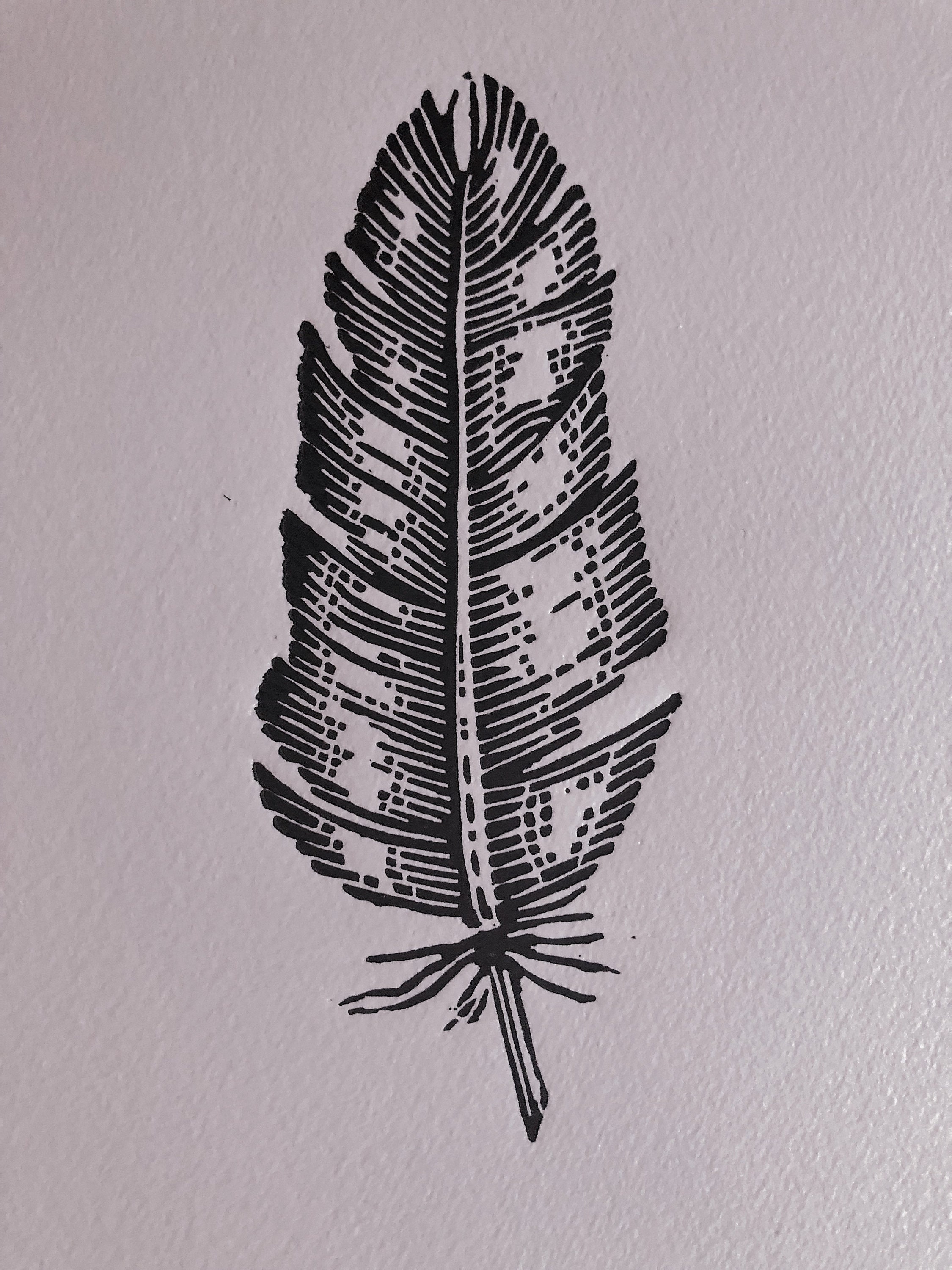 One Little Feather Limited Linoleum Edition Linocut Block - Etsy