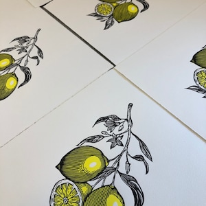 Lemons - Limited Linoleum Edition Linocut Block Handprinted on ...