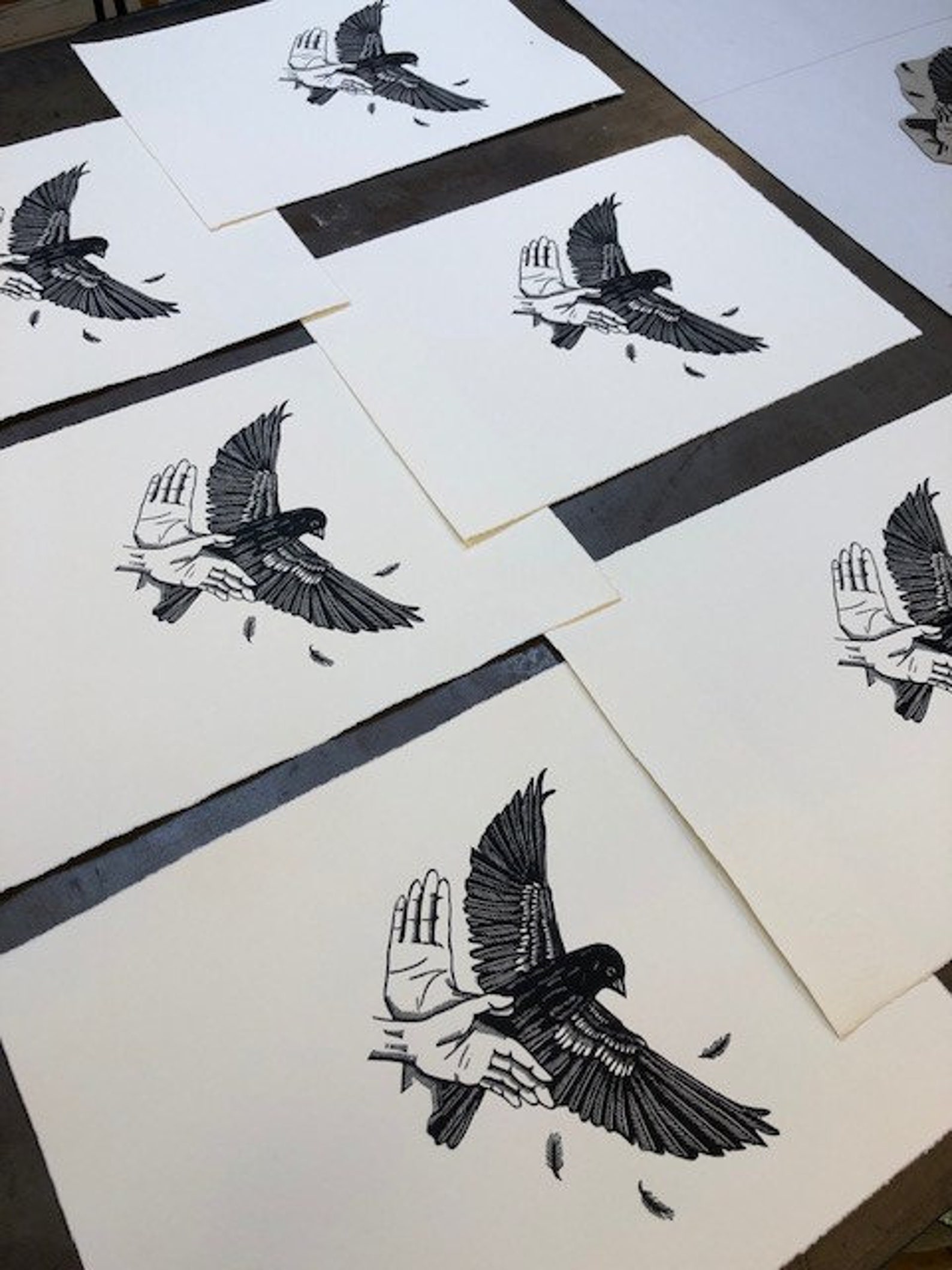 Shape of Bird Limited Linoleum Edition Linocut Block - Etsy