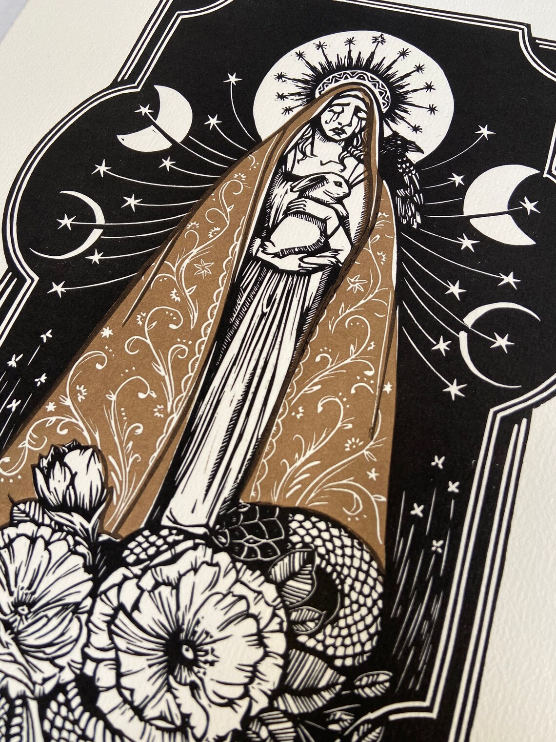Mother - Limited Linoleum Edition Linocut Block Handprinted on ...
