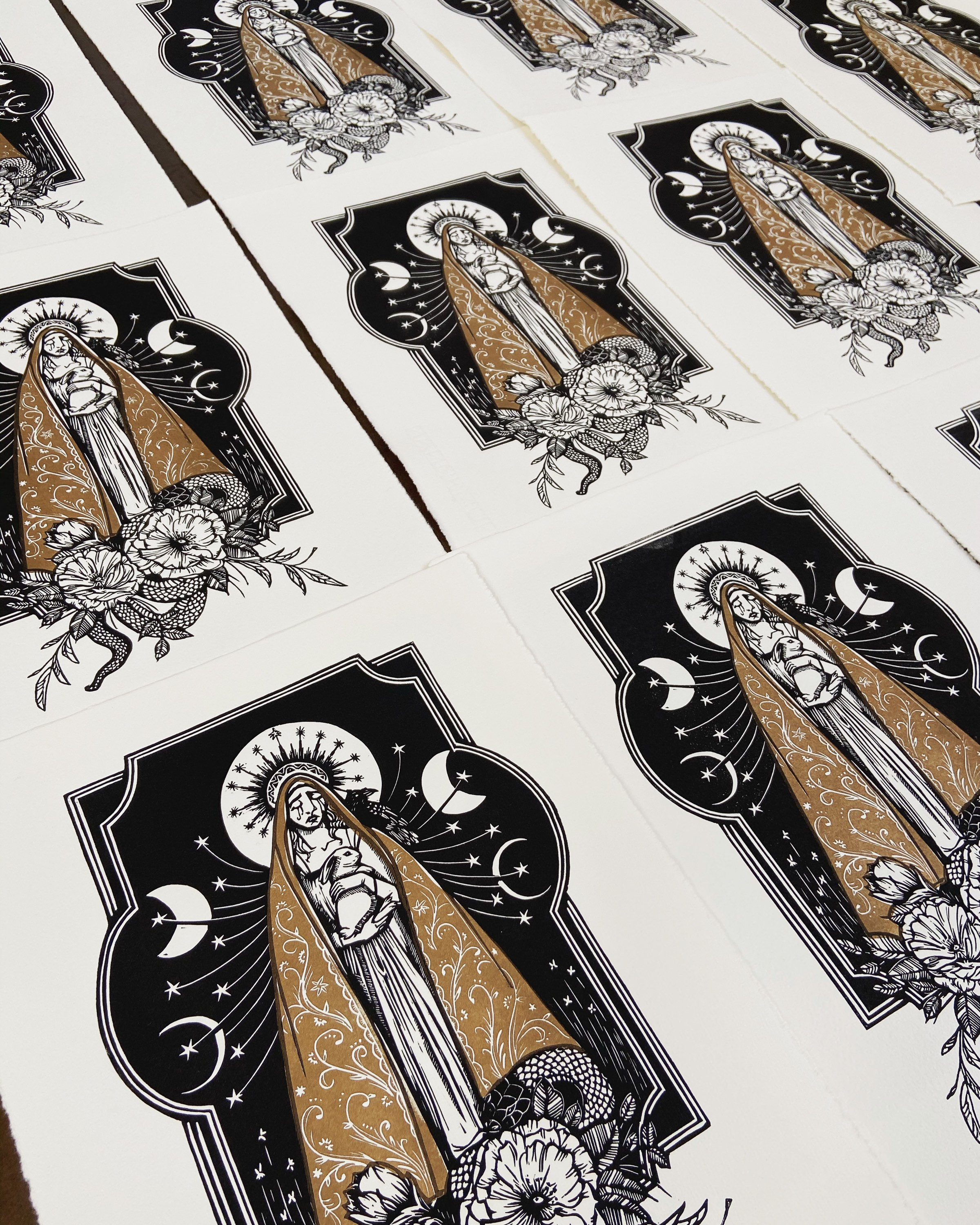 Mother - Limited Linoleum Edition Linocut Block Handprinted on ...